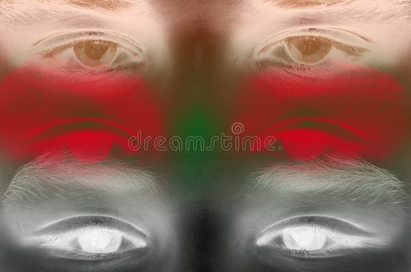 These Children`s Eyes in Different Versions of the Photo Stock Photo ...