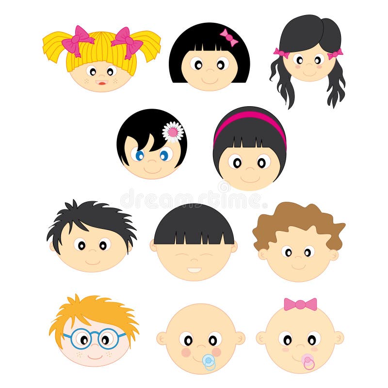 Children s faces stock vector. Illustration of character - 17147037