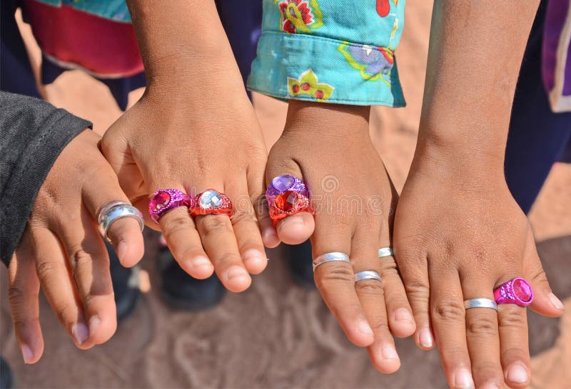 Children S Fingers with Rings Stock Image - Image of plastic, children ...