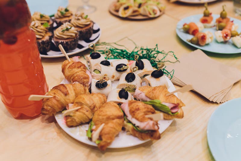 Children`s Food in a Creative Way. Snake-shaped Sandwiches. Stock Photo ...