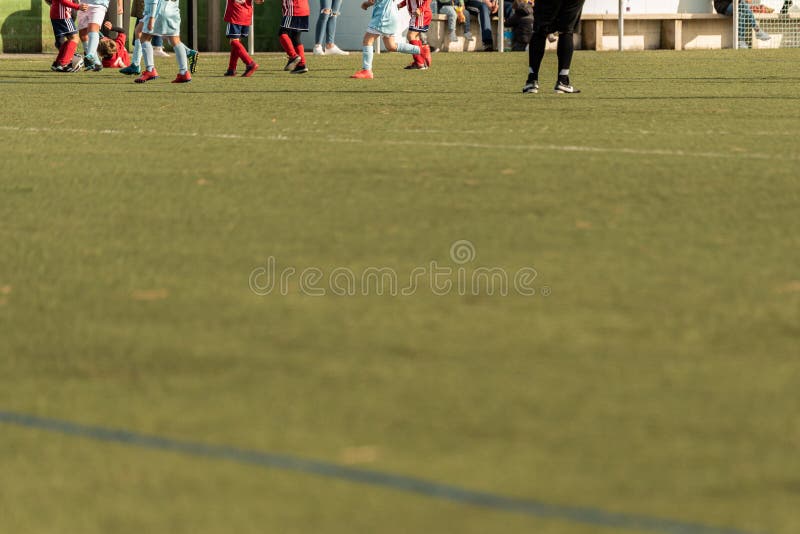 Childrens Football Train Game Uniform Red and Blue Stock Photo - Image ...