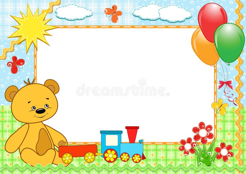 Children S Frame. Bear. Handmade. Stock Vector - Illustration of ...