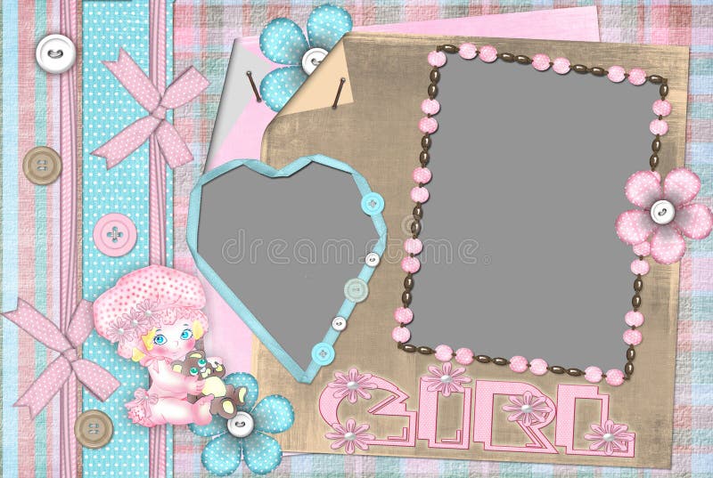 Children S Frame on Photo for the Girl. Stock Illustration ...
