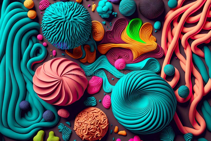 Children S Fun Hobby with Plasticine Texture Shapes Stock Illustration ...