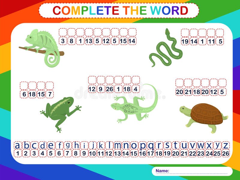 A Children`s Game Called Complete the Word. Stock Vector - Illustration ...