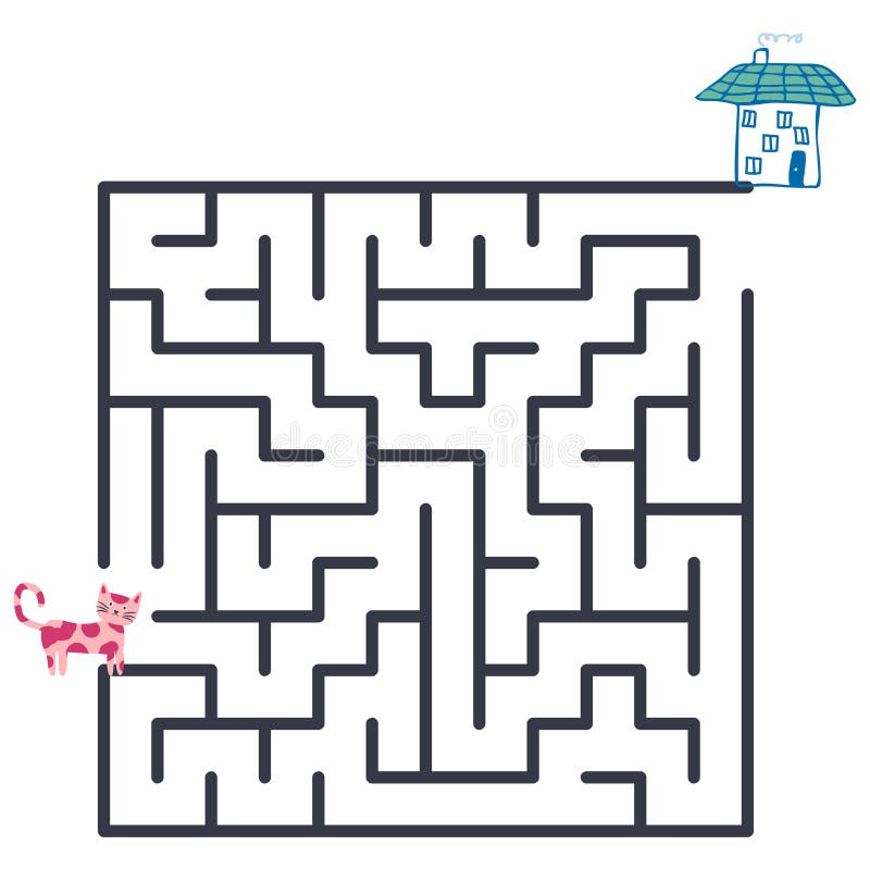 Children S Game Labyrinth. Find a Way Out of the Maze Stock Vector ...