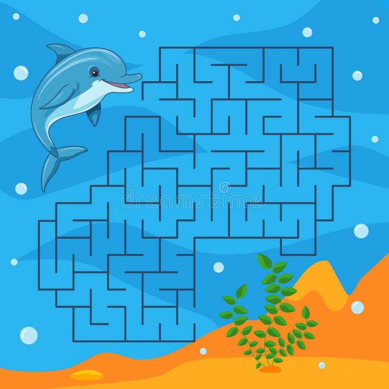Children S Game Labyrinth on the Theme of the Underwater World. Help ...