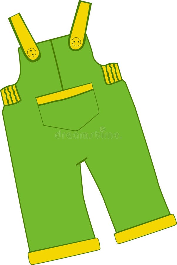 Children S Green Trousers, Overalls. Vector Drawing Easily Editable ...