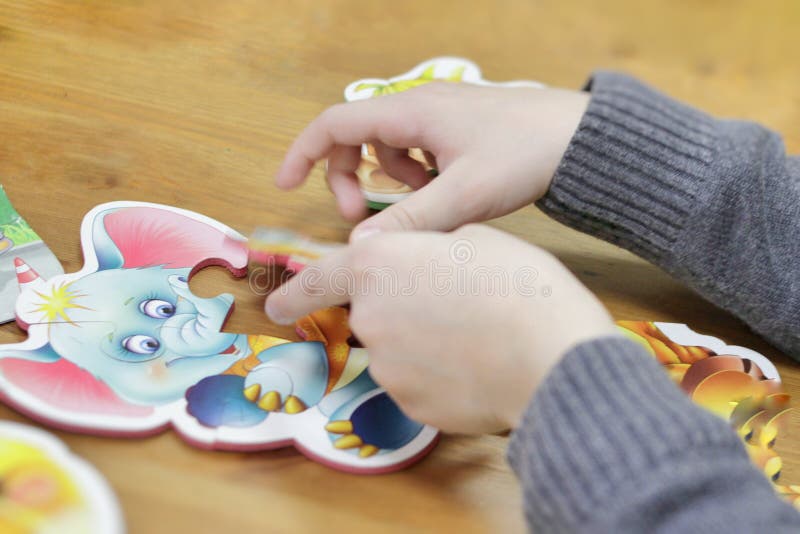 Children`s Hands Stack Game Puzzles Stock Photo - Image of architecture ...