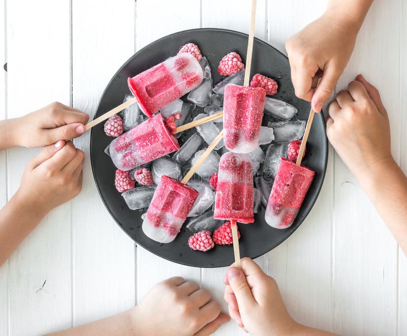Children`s Hands Take the Ice Cream Stock Photo - Image of popsicle ...