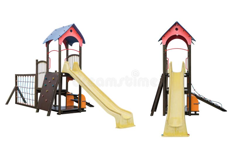 Children S Slide Isolated on White Background Stock Image - Image of ...