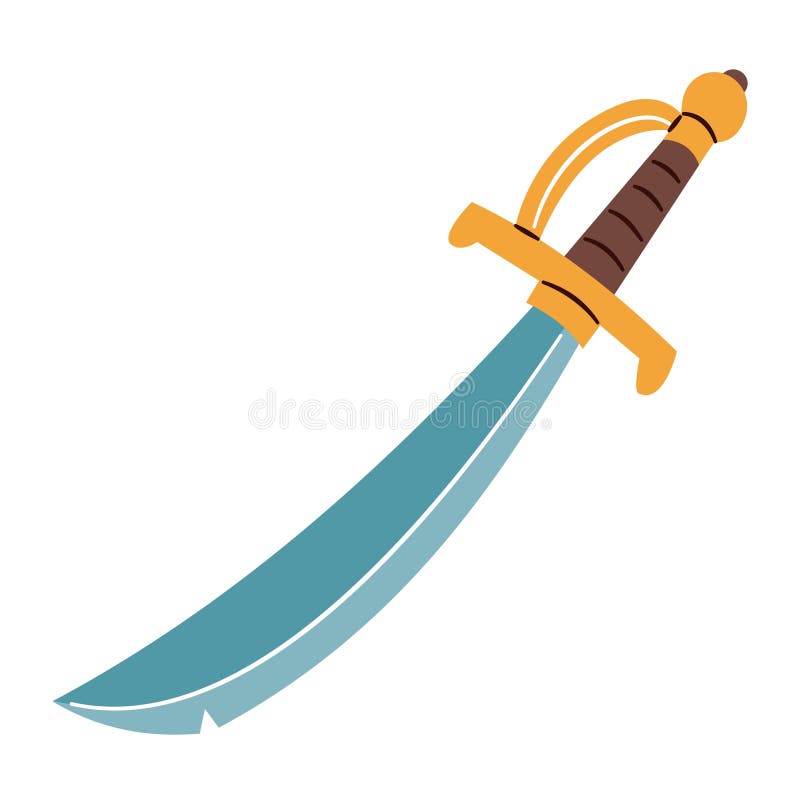 Children S Illustration in Simple Vector Style. Pirate Sword on White ...