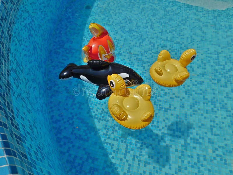 Children S Inflatable Toy Fish in the Pool. Stock Photo - Image of ...