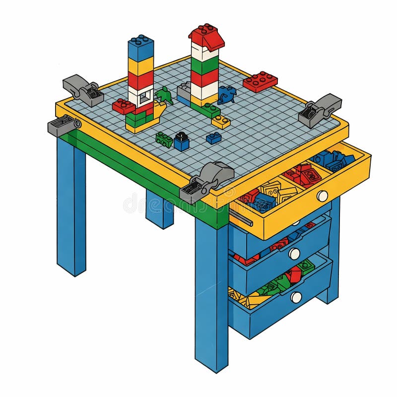 The Fun of Children S Lego Educational Toys Stock Illustration ...