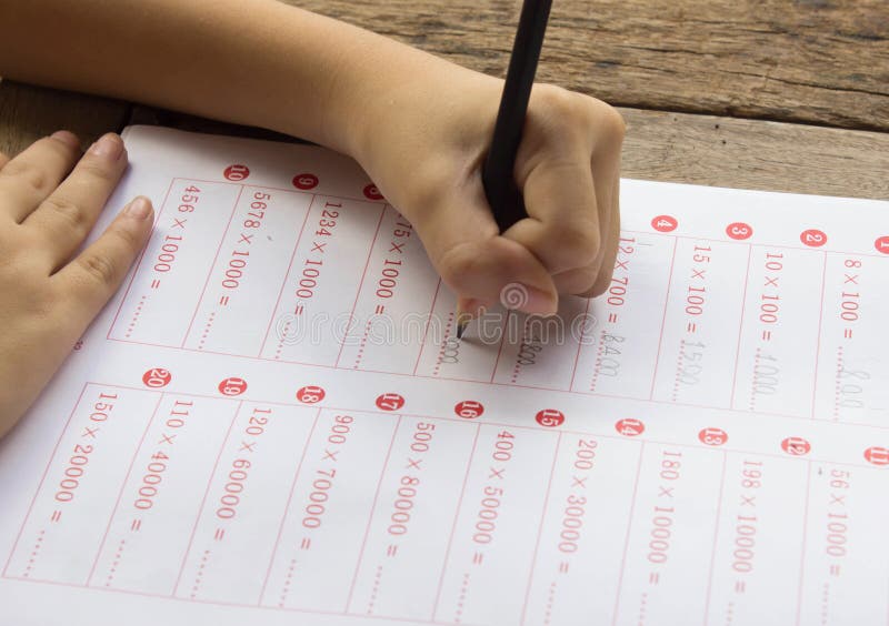 Children s math homework stock photo. Image of book, textbooks - 60613344