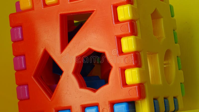 Childre Multi-colored Cube for Sensory Development with Curly Holes ...