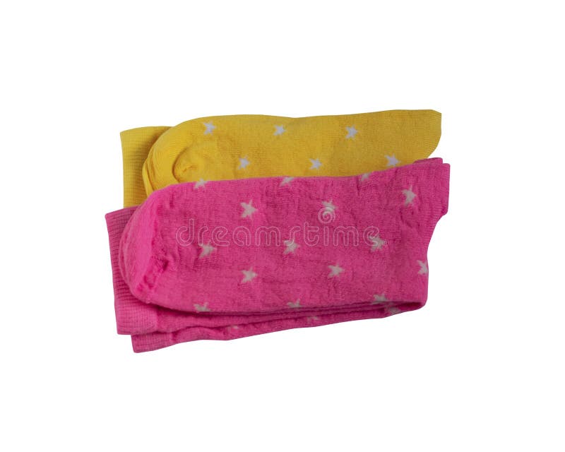 Children`s Multi-colored Socks with a Pattern of Stars. Top View ...