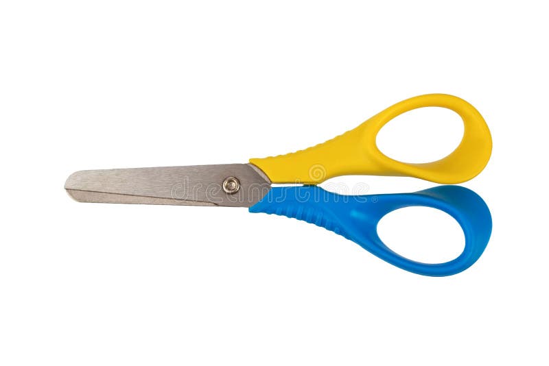 Children`s Paper Cutting Scissors, Isolate on a White Background Stock ...
