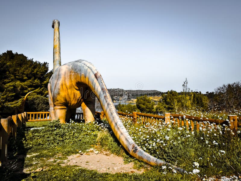 Children S Park with Dinosaurs - Diplodok Stock Photo - Image of ...