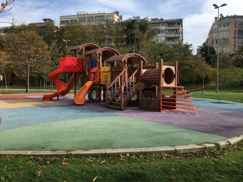 Children`s park and toys stock image. Image of game, area - 96604821