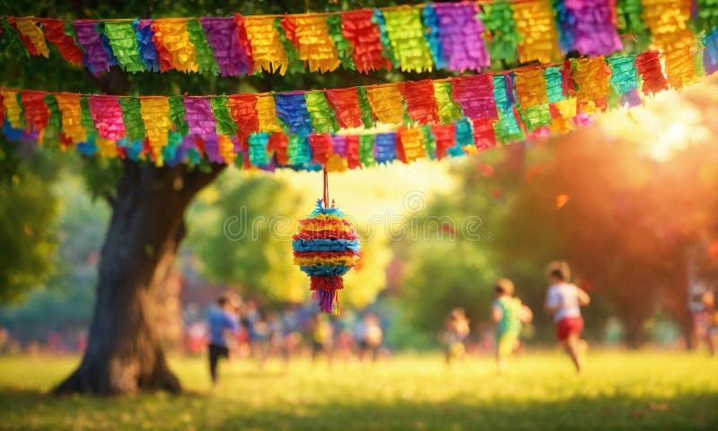 Children& X27;s Party with Pi Ata and Candy. Selective Focus Stock ...