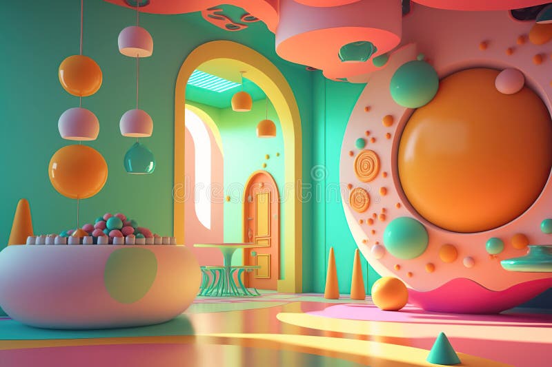 Childrenâ€™s Party Room in the Mall Ai Generated Stock Illustration ...