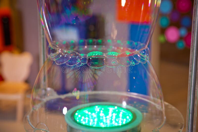 Children S Party. To Burst the Soap Bubble . Soap Bubbles Show Stock ...