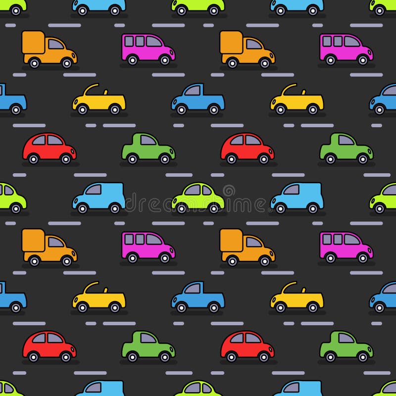 Children`s Pattern with Cars Stock Vector - Illustration of seamless ...