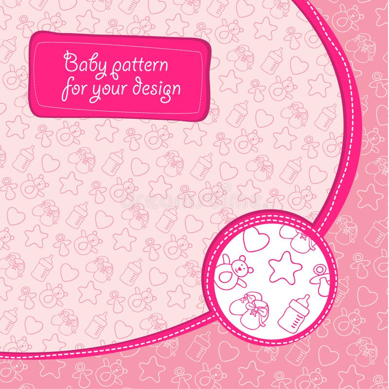 Children S Pattern for a Newborn Baby Girl Stock Vector - Illustration ...