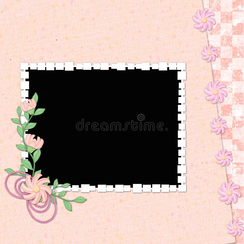 Children s photo framework stock illustration. Illustration of floral ...