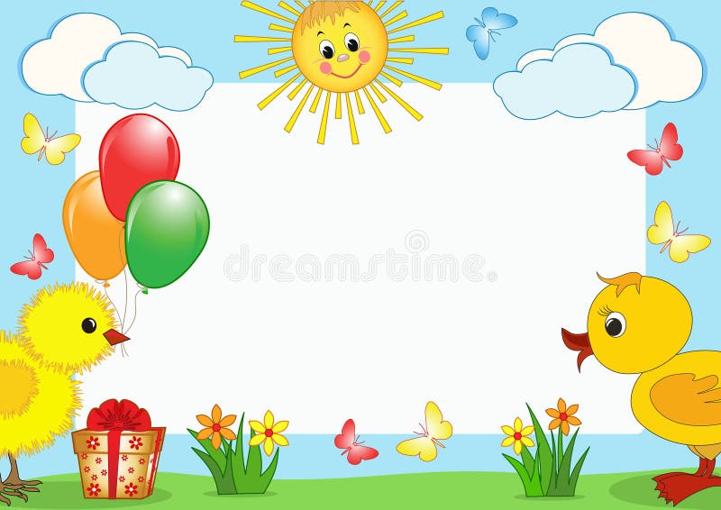 Kid Scrapbook with Blank Frame Message Stock Vector - Illustration of ...