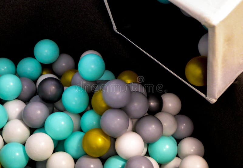 Children`s Plastic Balls for Dry Pool and Fun Game Stock Photo - Image ...