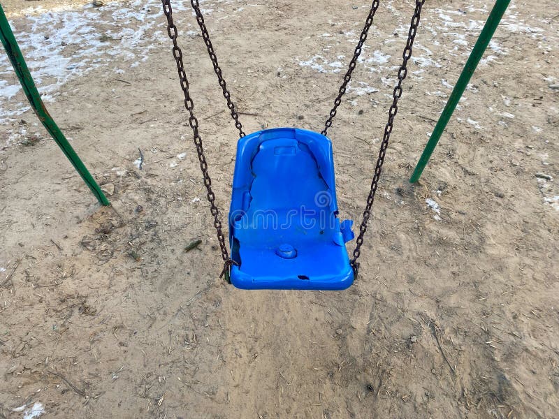 Children S Plastic Broken Swings on the Playground Stock Image - Image ...
