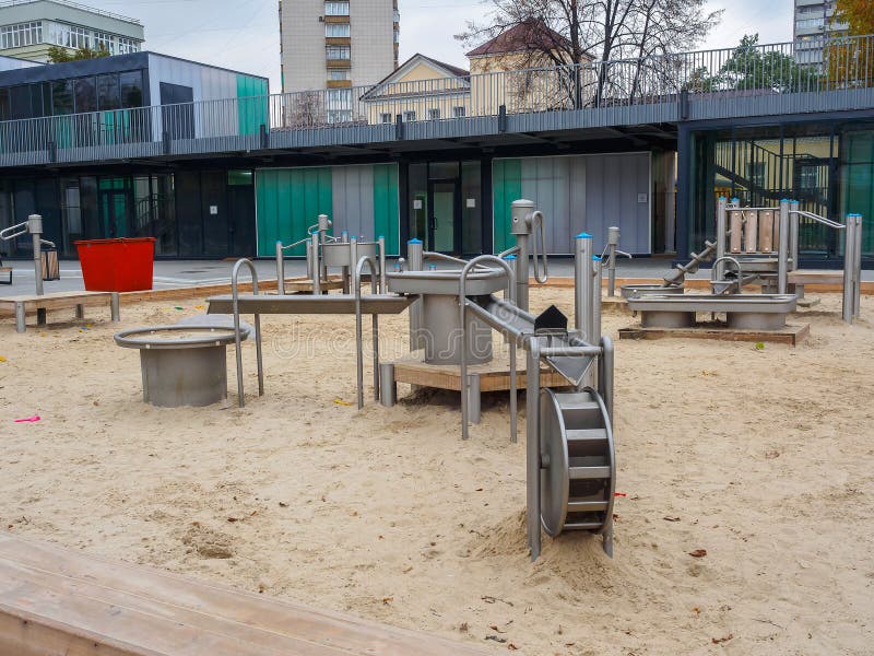 Children`s Play Town in the Park in the Fall. Stock Photo - Image of ...