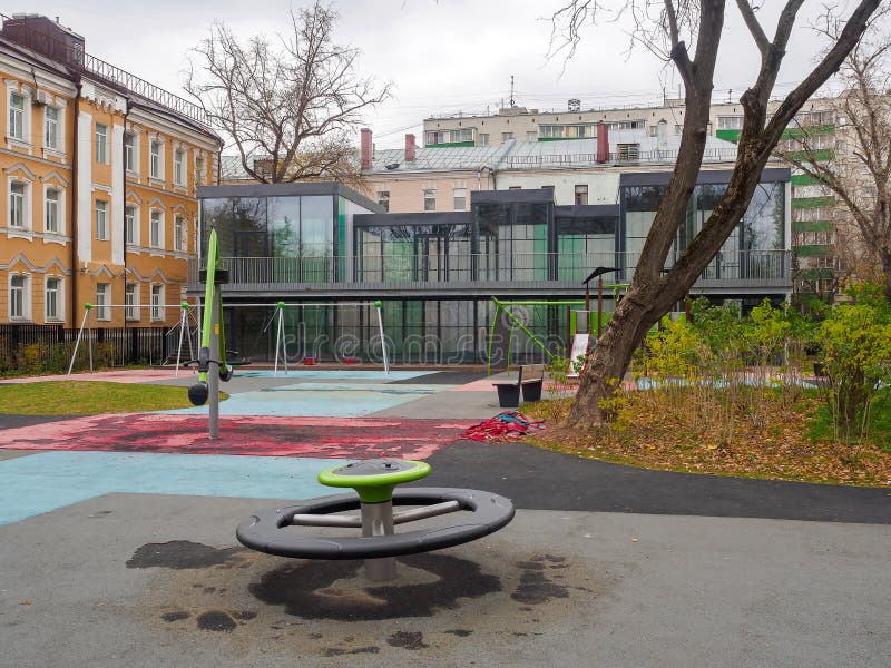 Children`s Play Town in the Park in the Fall. Stock Photo - Image of ...