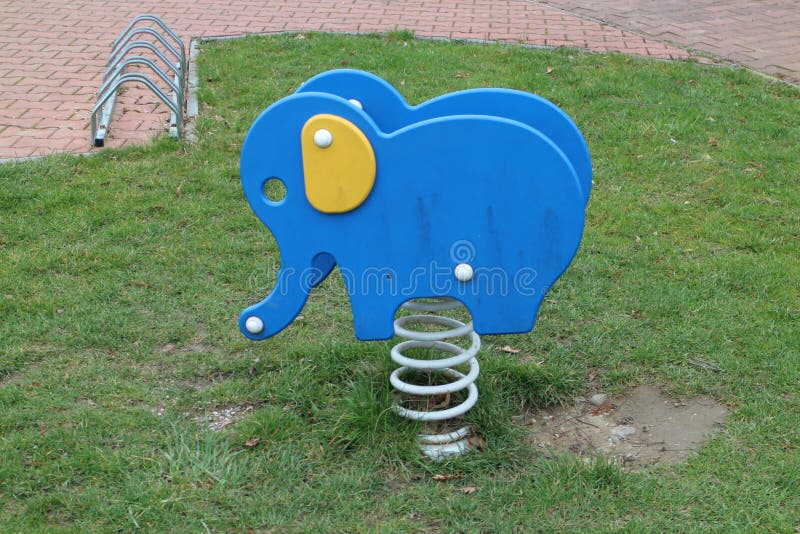 ChildrenÂ´s Playground with Elephant Stock Photo - Image of area ...