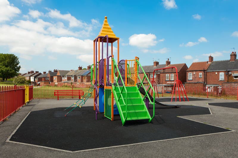 Children`s Playground in the Park Stock Photo - Image of exercise ...