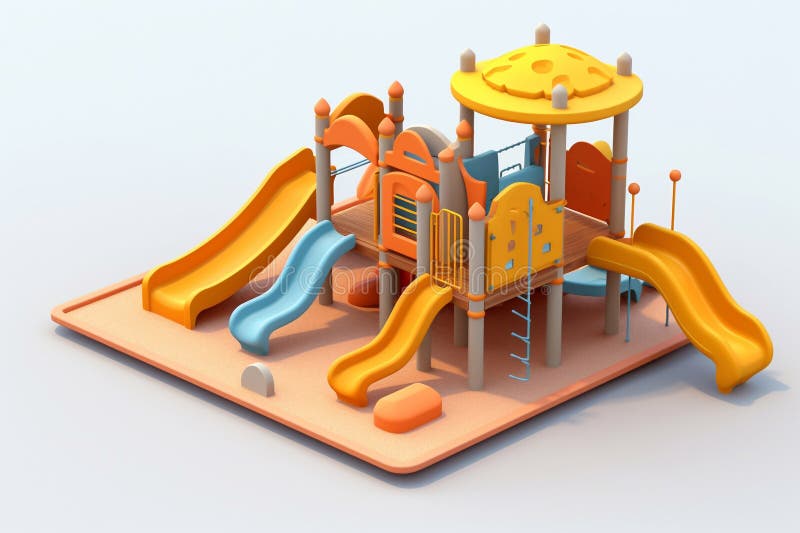 Children S Playground Project. Cartoon Playground Stock Illustration ...