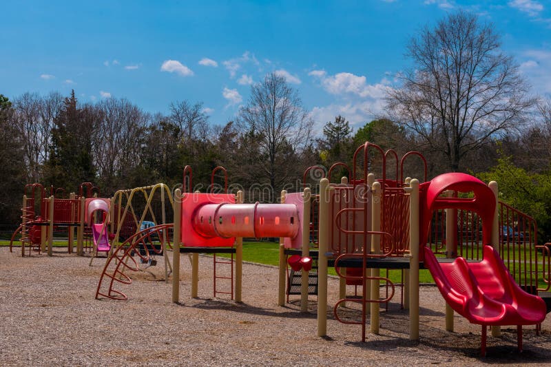 A Children`s Playground stock photo. Image of slide, outdoors - 90629778