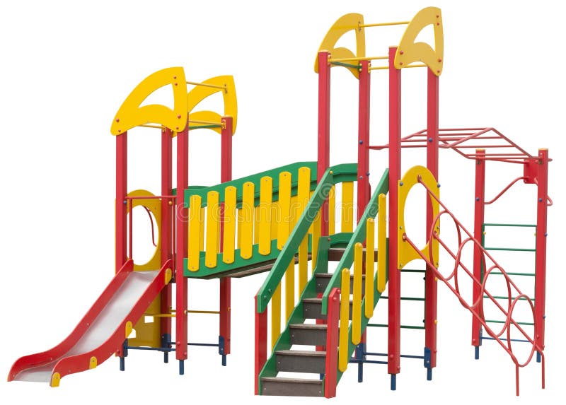 Colorful Children Playground Isolated on White Background Stock Photo ...