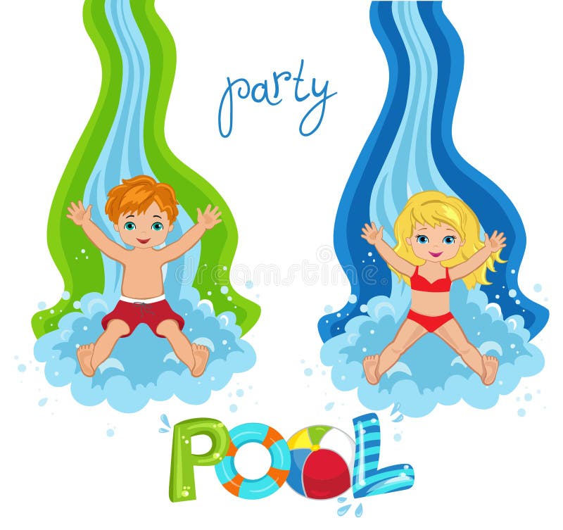 Kids Pool Party Clip Art