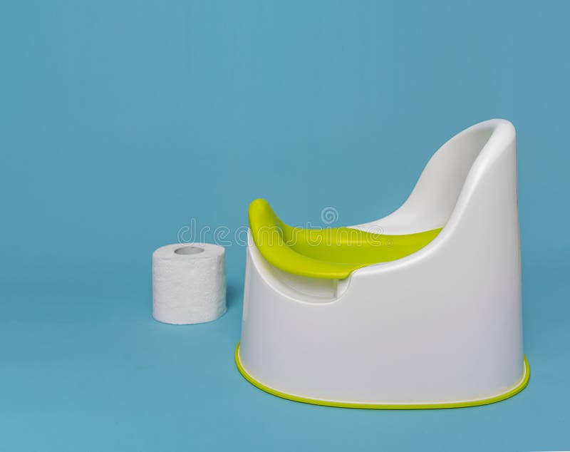 Children S Pot on a Blue Background. Stock Image - Image of baby ...