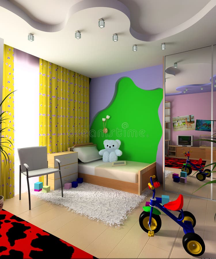 Children s room interior stock illustration. Illustration of child ...