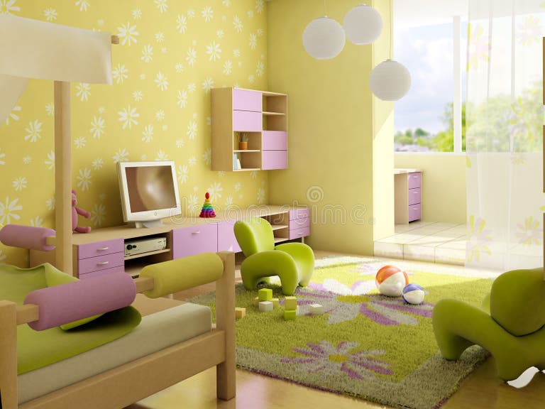 Children s room interior stock illustration. Illustration of child ...