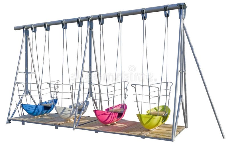 Children`s Roundabout on White Stock Image - Image of preschool, play ...