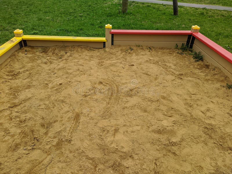 Children S Sandbox on the Playground in the Daytime Stock Image - Image ...