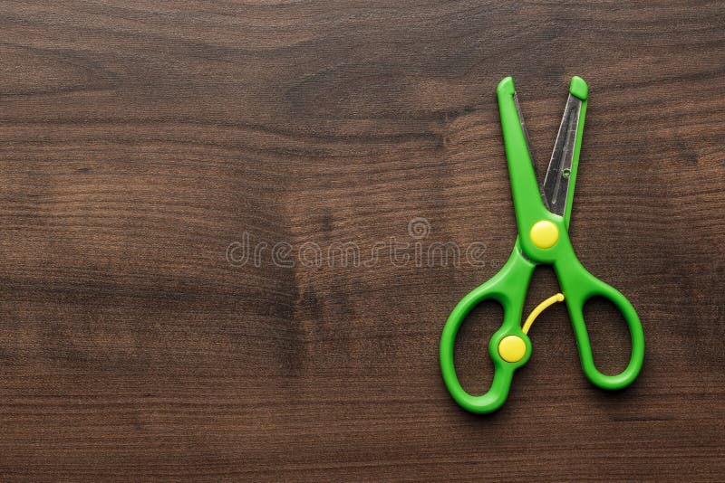 Children S Scissors on the Table Stock Image - Image of children ...