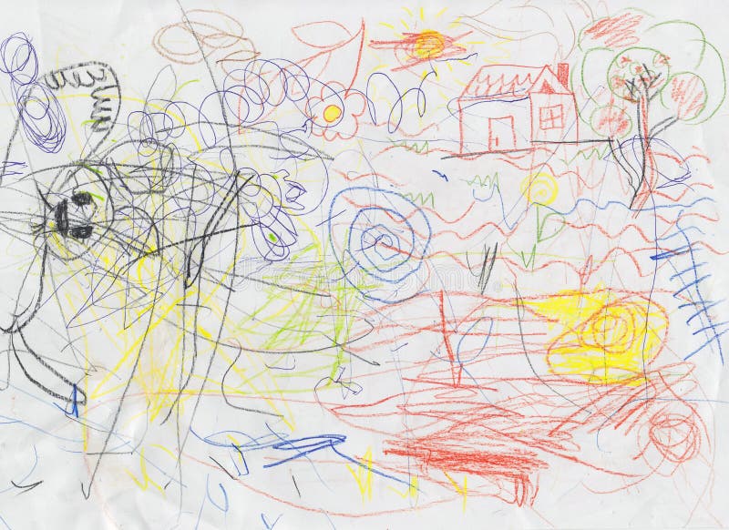 Children s scribbles stock illustration. Illustration of isolated - 23595129