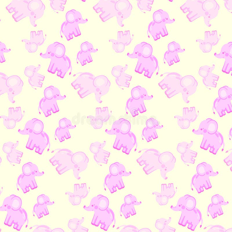 Children`s Seamless Pattern with Pink Elephants Stock Vector ...