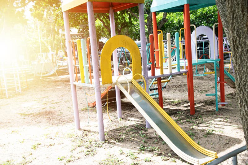Children S Slide, Outdoor Activities Stock Photo - Image of sunlight ...